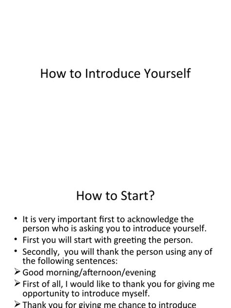 How To Introduce Yourself Pdf Communication Psychological Concepts
