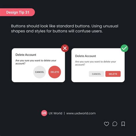 ⭐ design tip ⭐ buttons should look like standard buttons using unusual