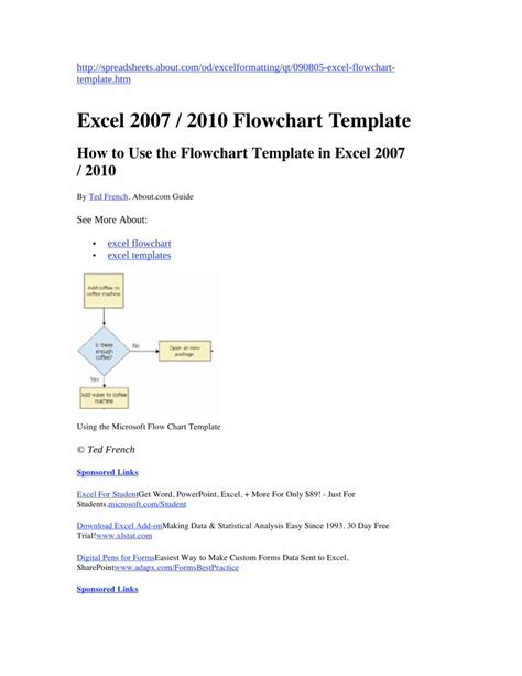 PDF Excel Flowchart Templatesws Humanities Mcmaster Ca Docs Using The Excel