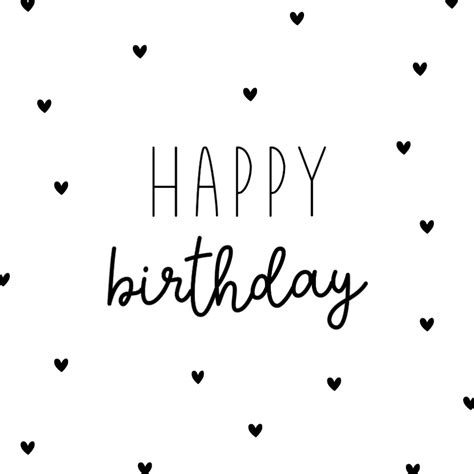 Verjaardagskaartje Wit Met Zwarte Hartjes Happy Kaartje2go