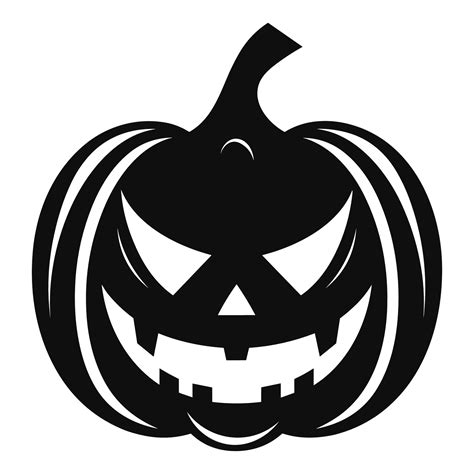 A Scary Pumpkin Vector Silhouette Isolated On A White Background