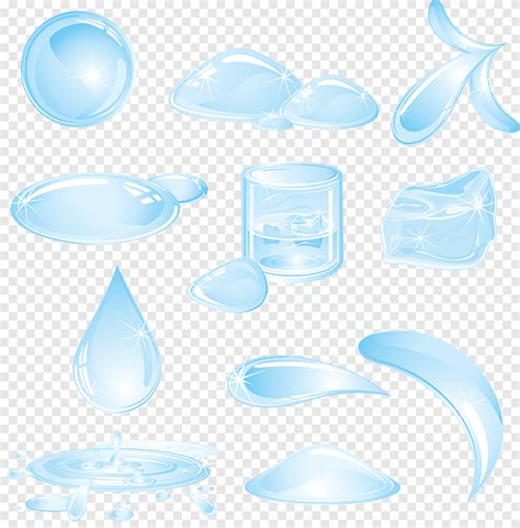 Водный свет капли воды синий капля Png Pngegg