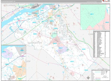 Gloucester County Nj Wall Map Premium Style By Marketmaps