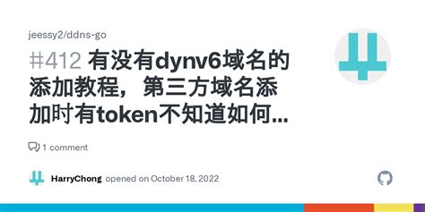 有没有dynv6域名的添加教程，第三方域名添加时有token不知道如何添加 · Issue 412 · Jeessy2ddns Go