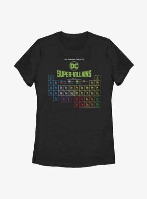 Boxlunch DC Comics Periodic Table Of Super Villains Womens T Shirt