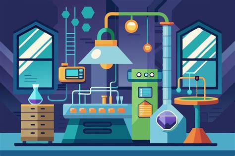 Premium Vector Lab Corner For Experimenting With Nanotechnology