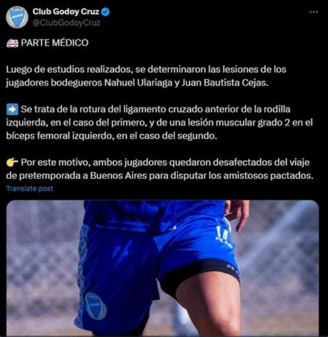 Se Confirmaron Las Lesiones De Dos Futbolistas De Godoy Cruz