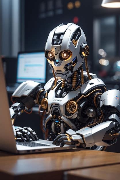 premium ai image robo advisor chatbot robotic concept robot finger