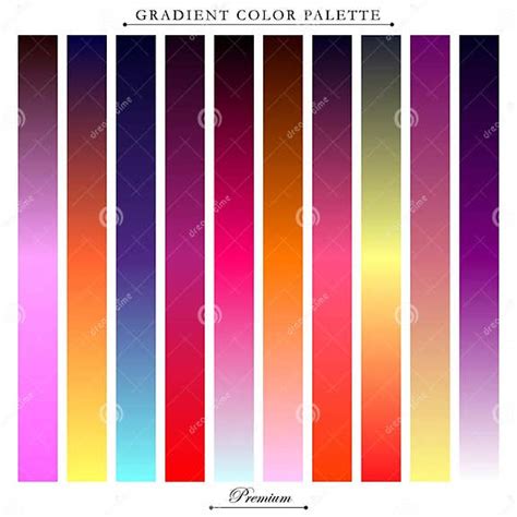 Gradient Color Pallet Vector Example Of Color Trend Guide Stock Vector Illustration Of