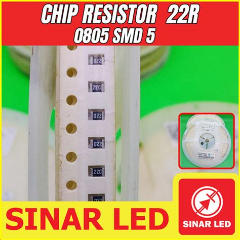 Jual Resistor Smd 05 Resistor 22 Ohm Chip 1 8w 22r Ohms 05 22r 10buah