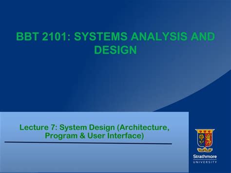 Lecture 7 System Design Data Modelling 1pdf