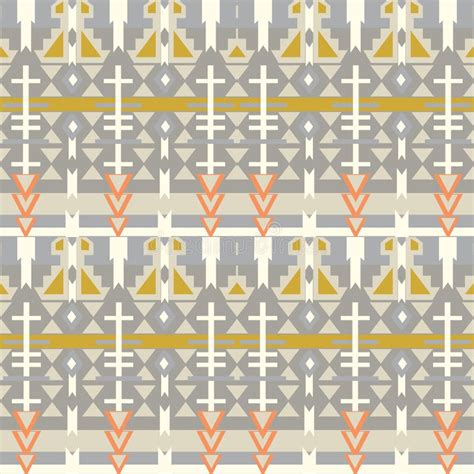 Aztec Seamless Pattern Ethnic Abstract Geometric Texture Hand Drawn