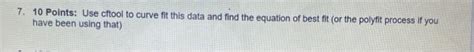 Solved 7 10 Points Use Cftool To Curve Fit This Data And Chegg