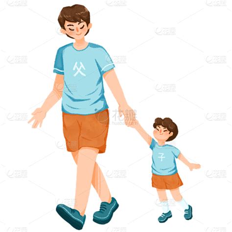 手绘 父亲节动作元素贴纸