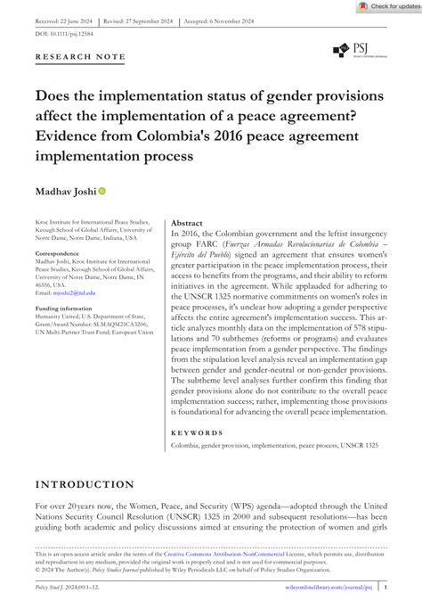 Pdf Does The Implementation Status Of Gender Provisions Affect The