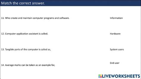 Computer Test Free Interactive Worksheets 1865791