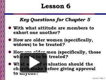 PPT Lesson 6Slide 1 PowerPoint Presentation Free To View Id