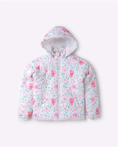Floral Print Hooded Puffer Jacket JioMart