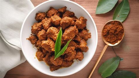Premium Photo Chicken Rendang Crispy Or Asian Curry Rendang