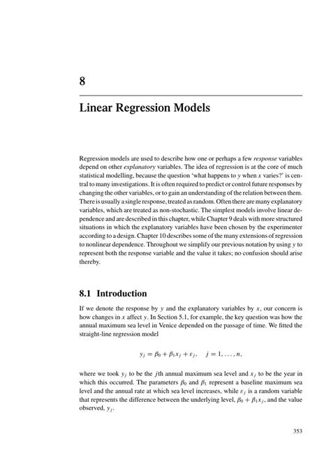 Linear Regression Models Chapter Statistical Models