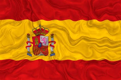 Fondo de la bandera nacional de españa con la bandera de españa Foto Premium