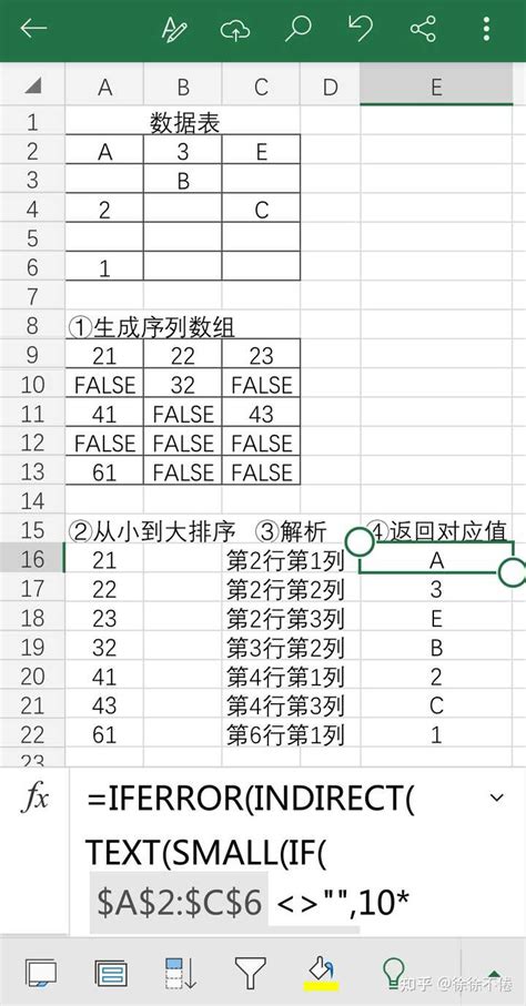 Excel，如何仅通过使用公式，把一份表格内的非空单元格部分，输出为一列（有需求示例图）？ 知乎