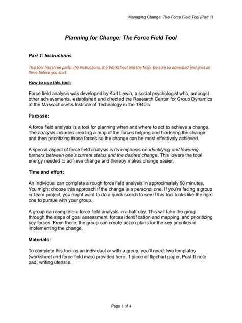 Force Field Analysis Template 12 Free Templates In PDF Word Excel Download
