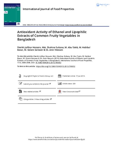 Pdf Antioxidant Activity Of Ethanol And Lipophilic Extracts Of Common