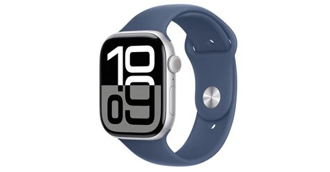 購買 Apple Watch Series 10 Gps；46 公釐銀色鋁金屬錶殼；丹寧色運動型錶帶 Sm Apple 台灣