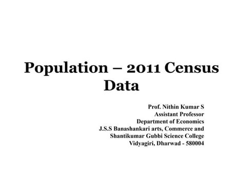 2011 Census Data Of India Population Pptx
