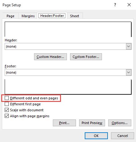 How To Print Different Headers And Footers For Odd And Even Pages