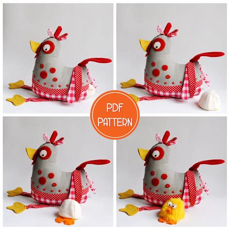 Plush Pattern Chicken Pdf Sewing Pattern Softie Pattern Etsy