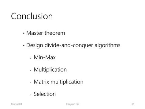 PPT Master Theorem Design Divide And Conquer Algorithms PowerPoint Presentation ID