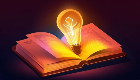 Cone De Livro E L Mpada Brilhando Juntos Simbolizando Os Efeitos Esclarecedores E