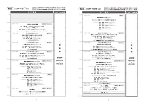 プログラム・日程表｜第4回日本うつ病リワーク協会年次大会 千葉大会