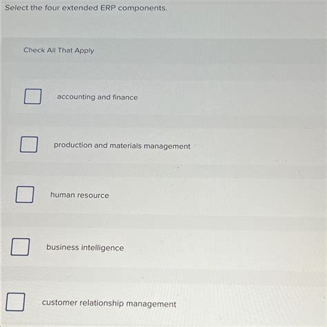 Solved Select The Four Extended ERP Components Check All Chegg