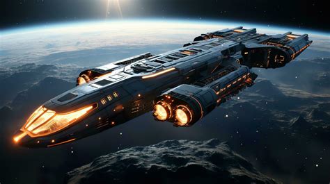 Spaceship Next Generation Robotic Spaceship Leaving The Earth