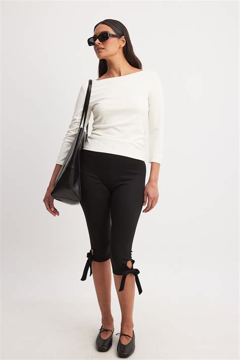 Tie Capri Pants Black Na Kd