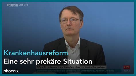 Krankenhausreform Pressekonferenz Mit Bundesgesundheitsminister Karl Lauterbach YouTube