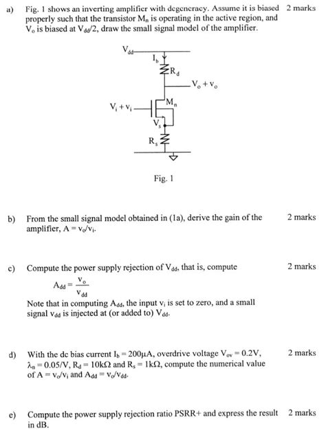 Solved A Fig Shows An Inverting Amplifier With Degencracy Chegg