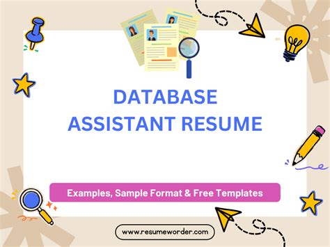Database Assistant Resume Sample Templates Examples Tips Resumeworder