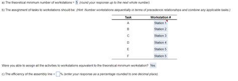 Solved A The Theoretical Minimum Number Of Workstations 5