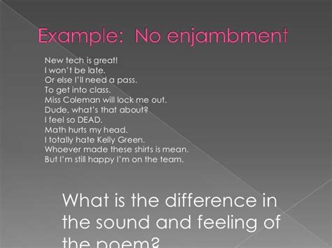 Poetic Device Enjambment