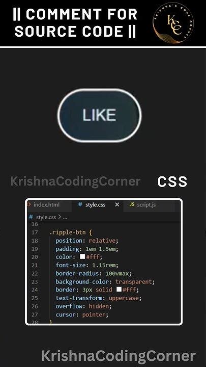 Ripple Button Effect Html Css Shorts Htmlcss Css Youtube