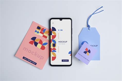 premium psd device label tag mockup