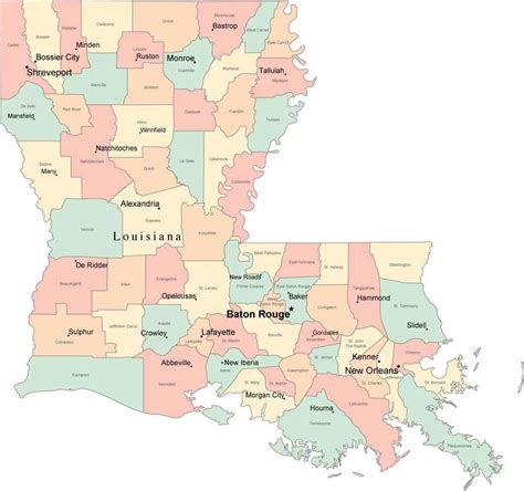 Map Louisiana Cities Dara Map