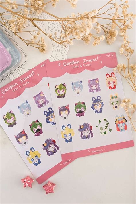 Genshin Impact Sticker Sheet Vol 3 Collei Ayato Keqing Klee Sara