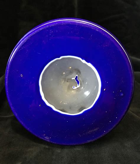 Bohemian 19th Century Cut And Cased Glass Bottledecantervase