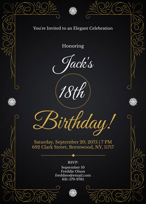 Free 18th Birthday Invitation Templates Editable And Printable