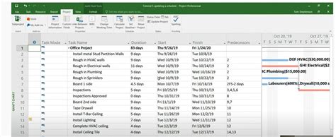 Updating Controlling Project Schedule On MS Project